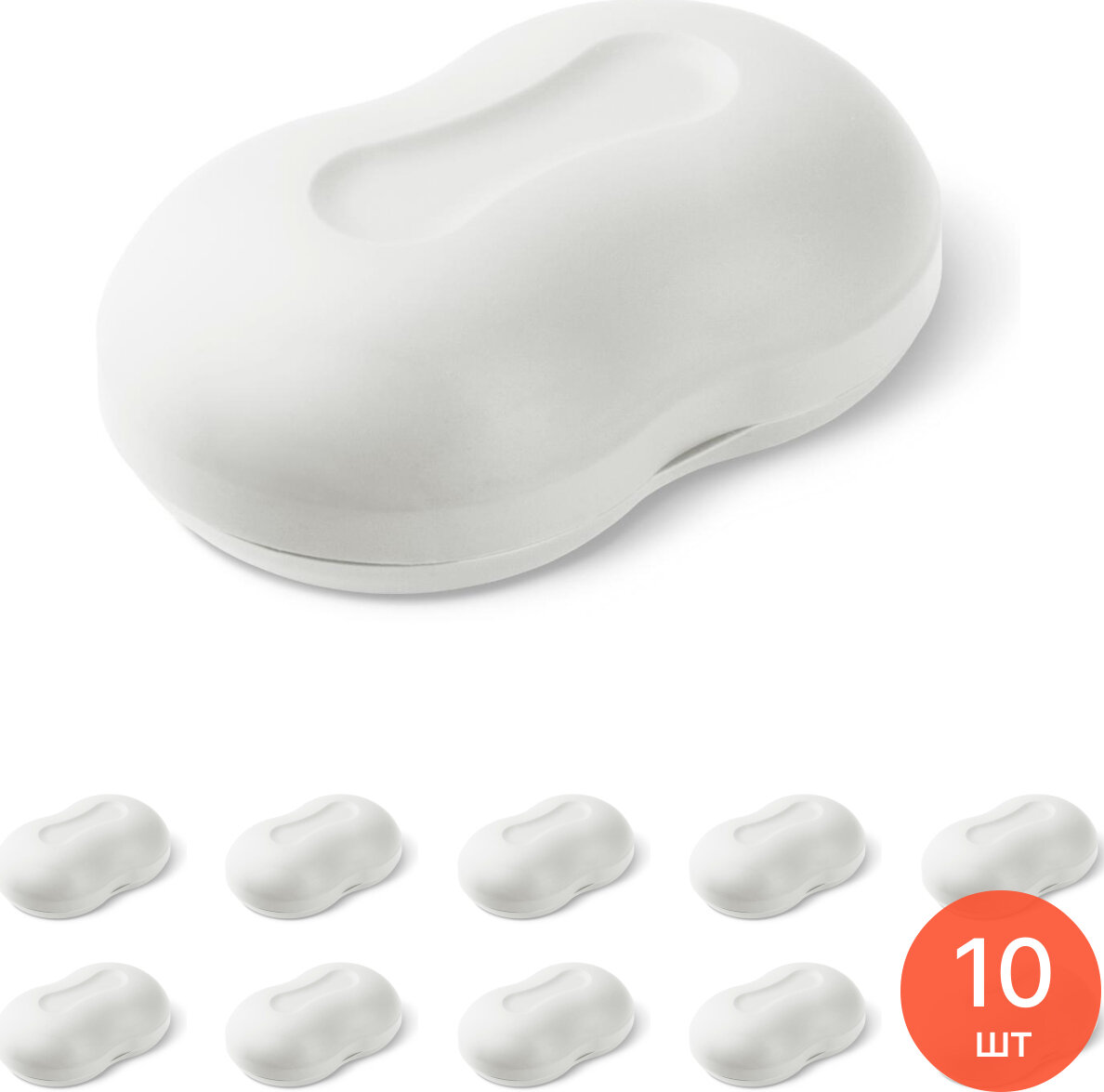 Мыльница Martika закрытая пластик серая 110х37х68мм (комплект из 10 шт)