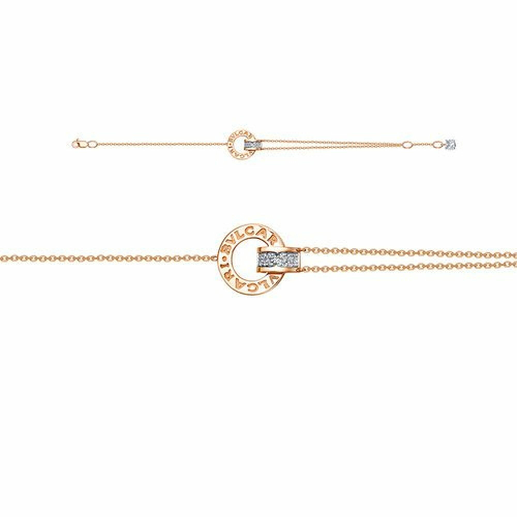 Браслет, красное золото, 585 проба, фианит