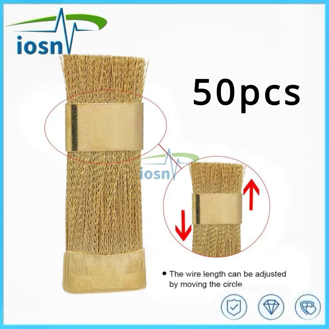 50 шт, медные щётки для чистки зубных буров
