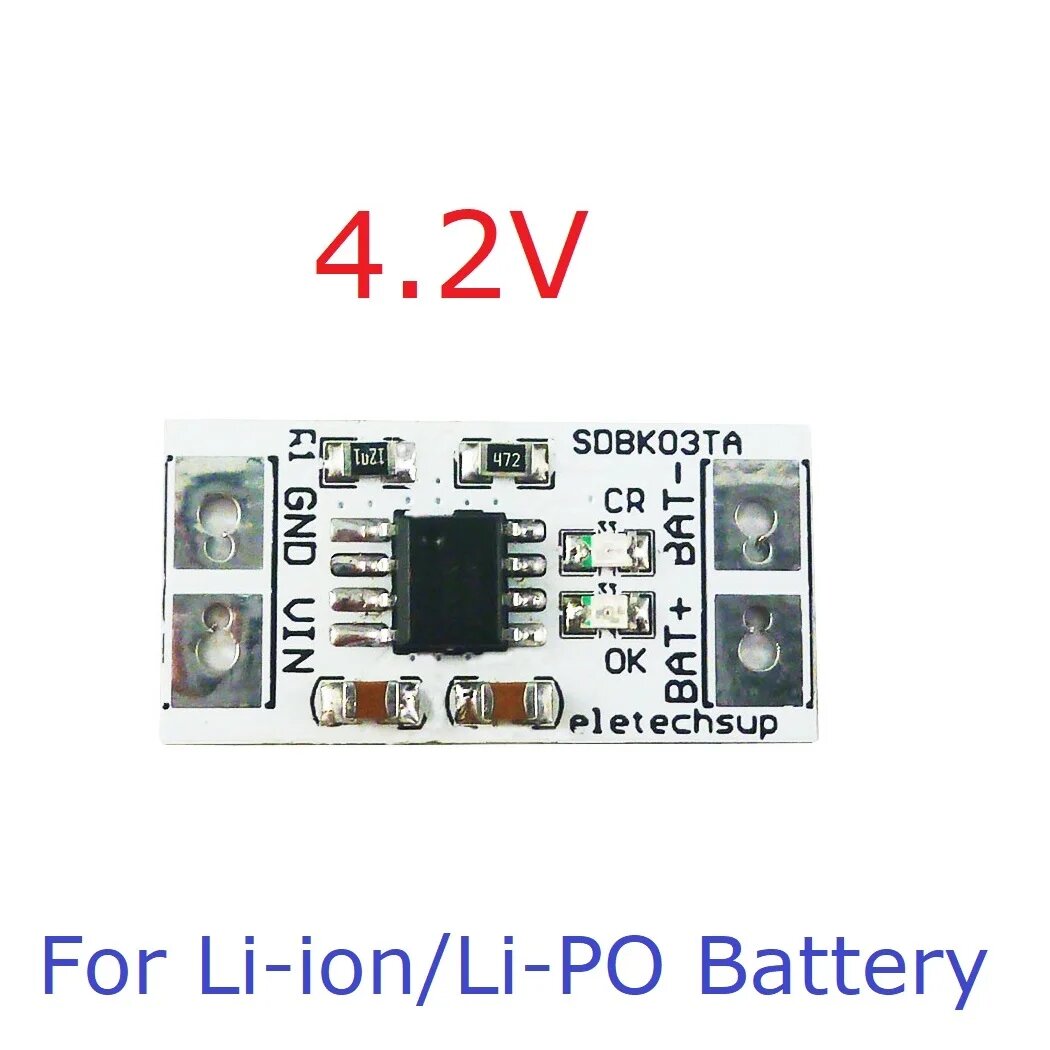 Солнечный контроллер MPPT eletechsup 1А 5В для литий-ионных/литиево-железофосфатных аккумуляторов 4.2V Li-ion