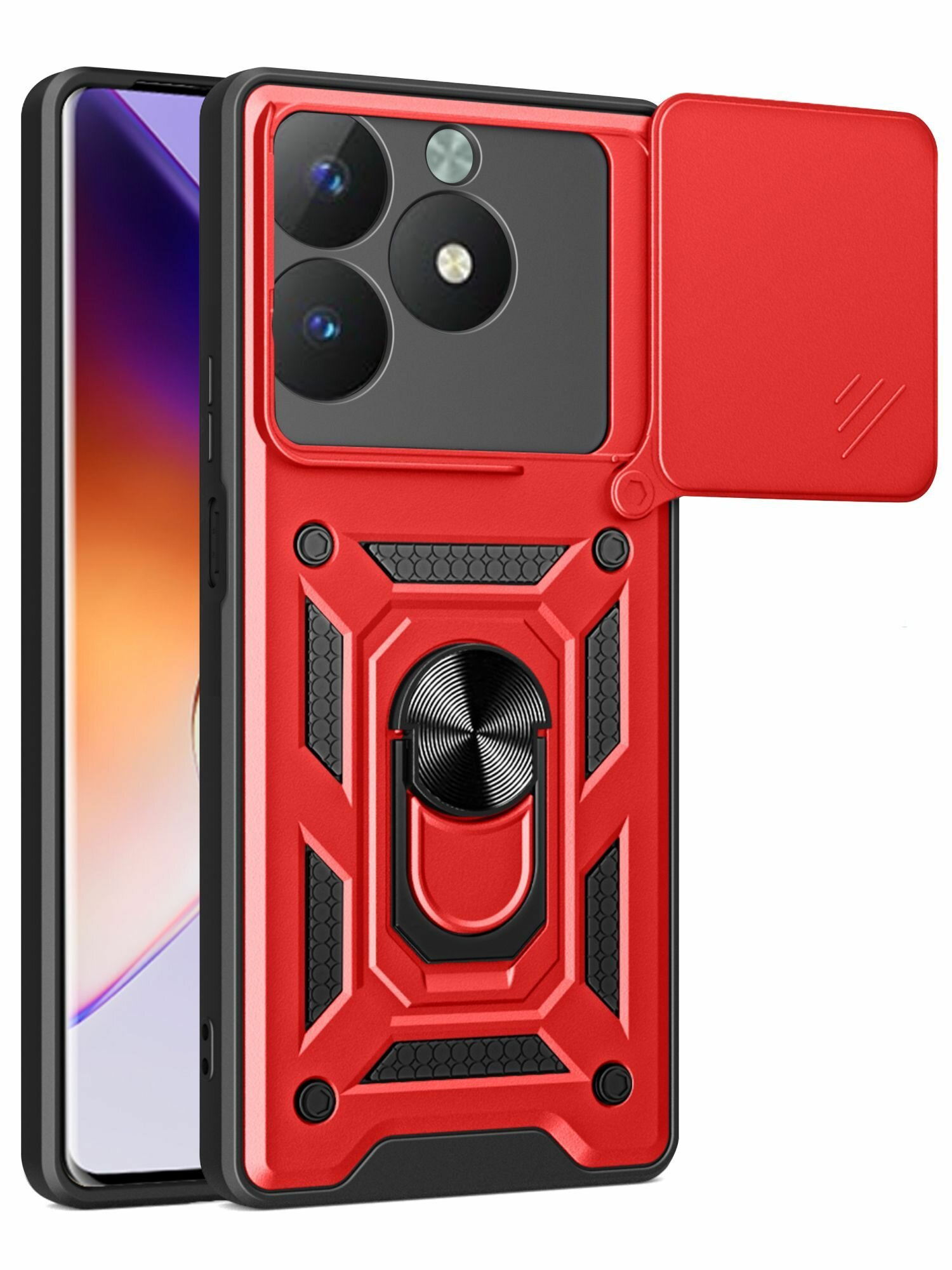 Чехол противоударный armors для Realme C61 и C63 4G / Реалми С61 и С63 4G с защитой камеры (Красный)