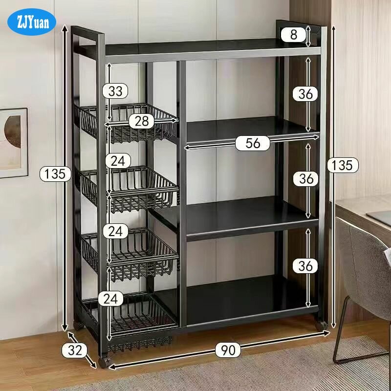 Кухонные стеллажи, многослойные многофункциональные полки от пола до потолка