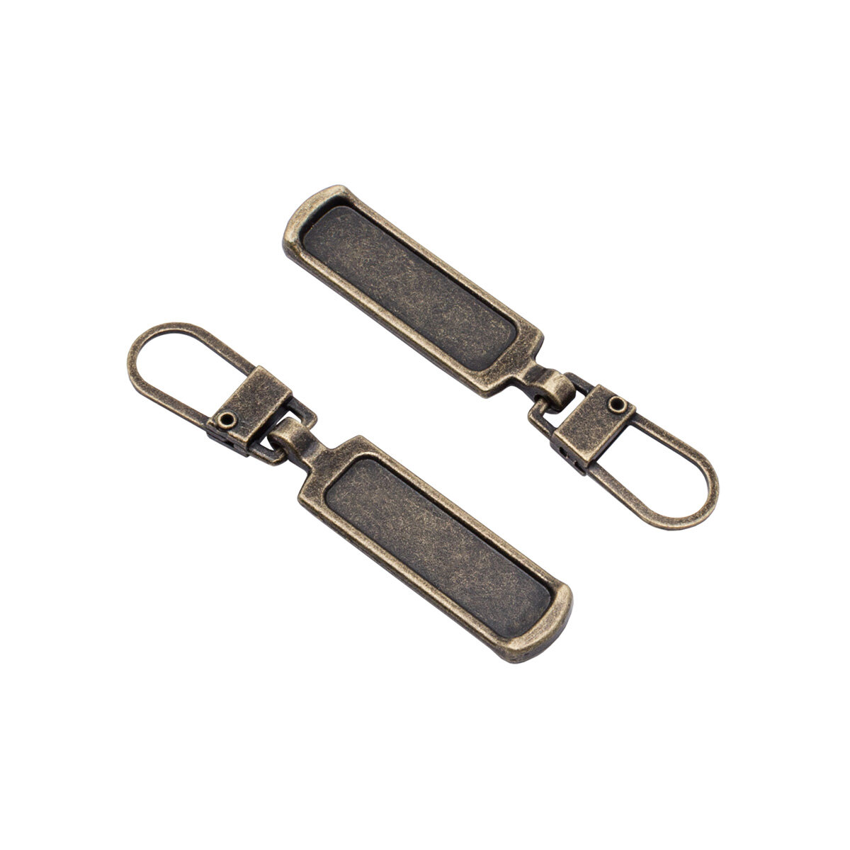 Пуллер для молнии с карабином, 9*48 мм, 10 шт, металлический, Айрис (бронза)