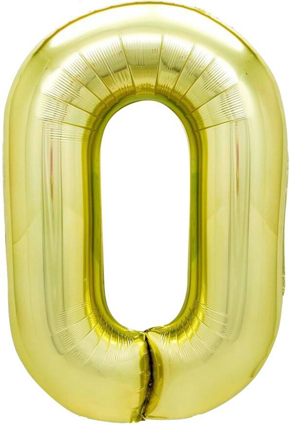 Шар (40'/102 см) Цифра, 0, Белое золото, 1 шт. в уп.