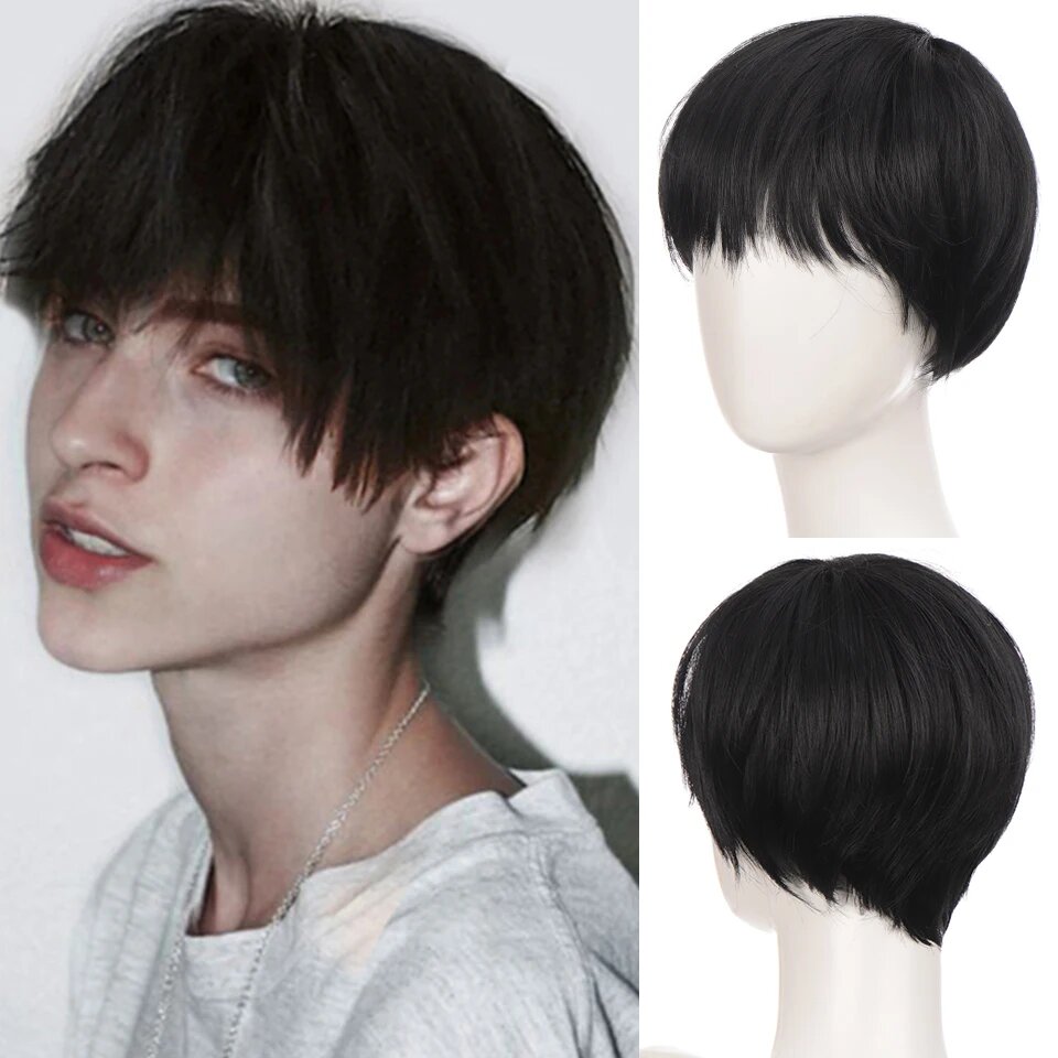 LUPU короткий синтетический парик черный блондин Т1Б/613