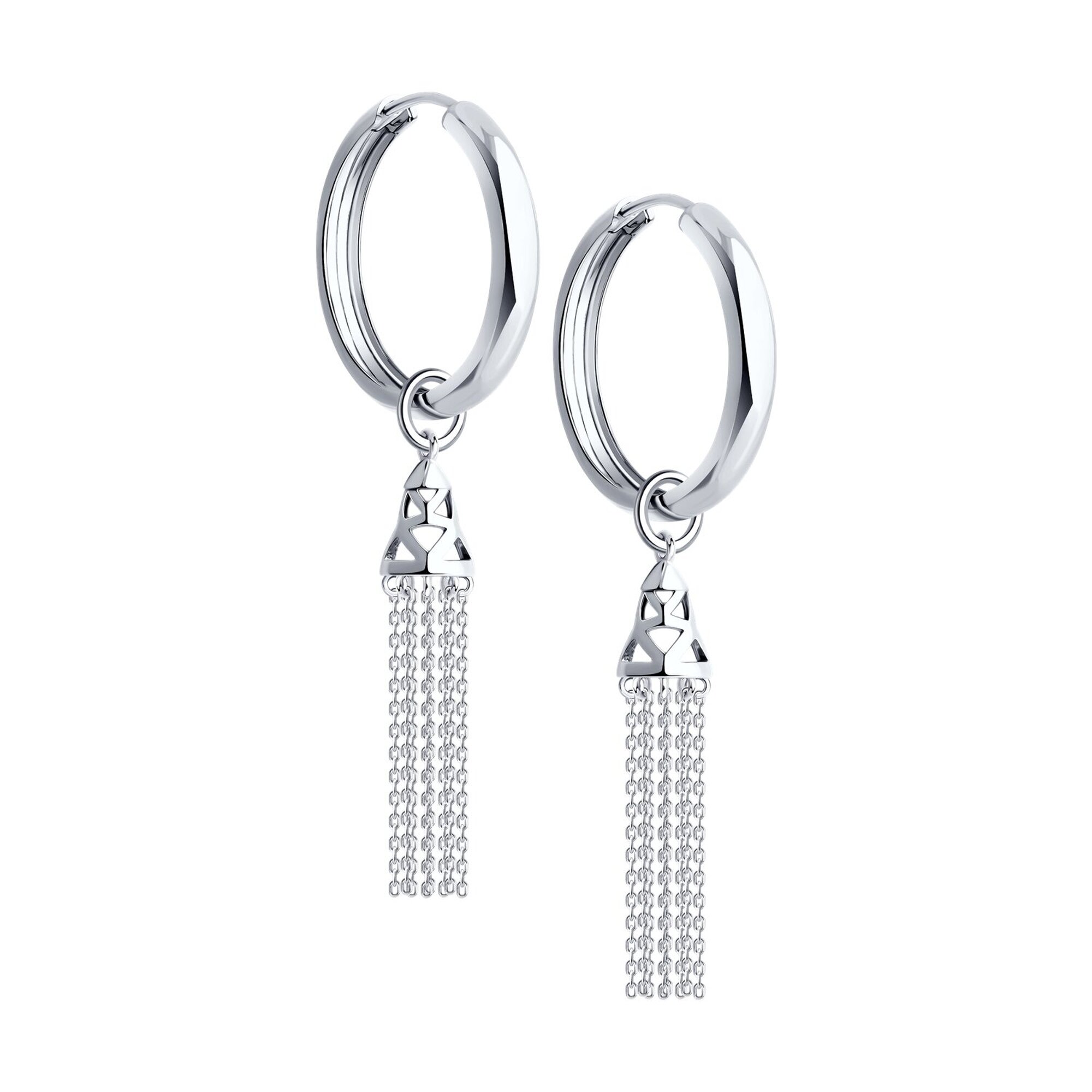 Серьги трансформеры, серебро, 925 проба, родирование