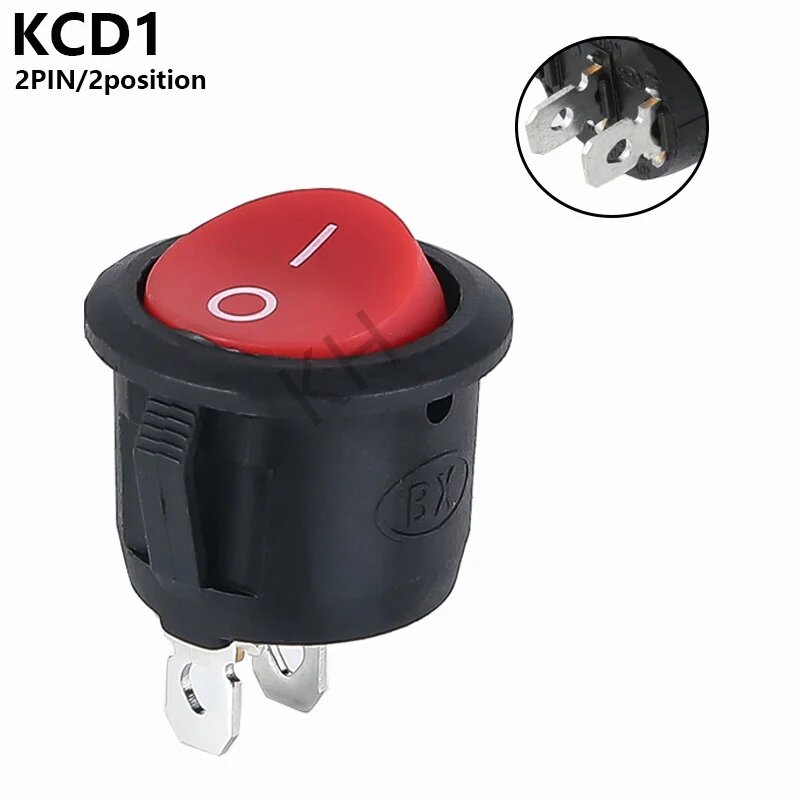 Переключатели KCD1-105, 5 шт, цвет 2PIN R