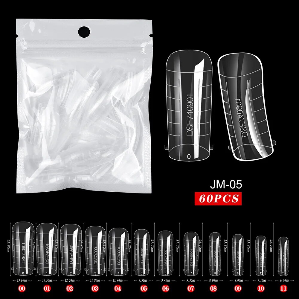 Формы для накладных ногтей Zengtaolke, прозрачные, 60 шт. JMM-5