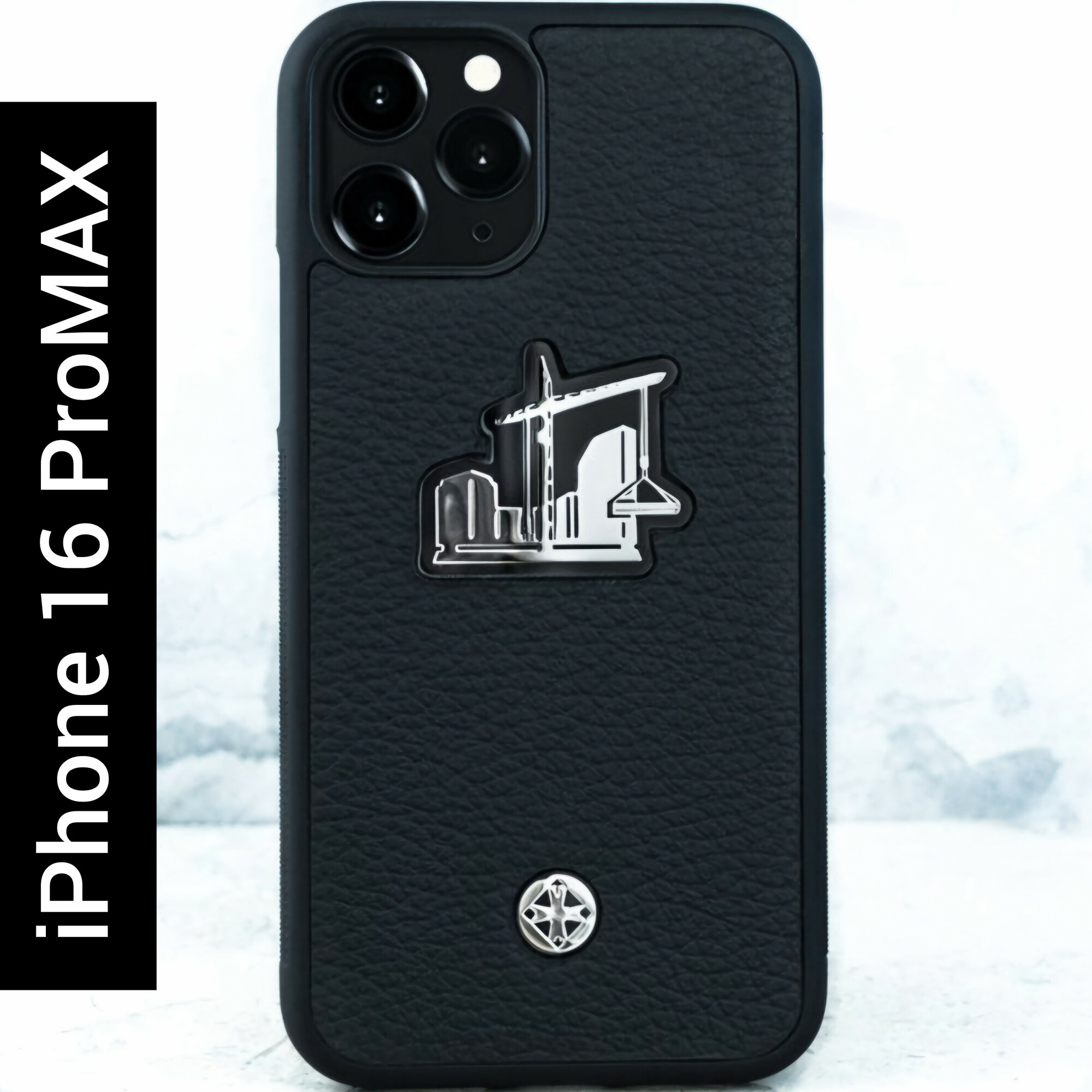 Чехол iPhone 16 Pro Max / Euphoria HM Premium Builder edition - натуральная кожа, металл - строительство