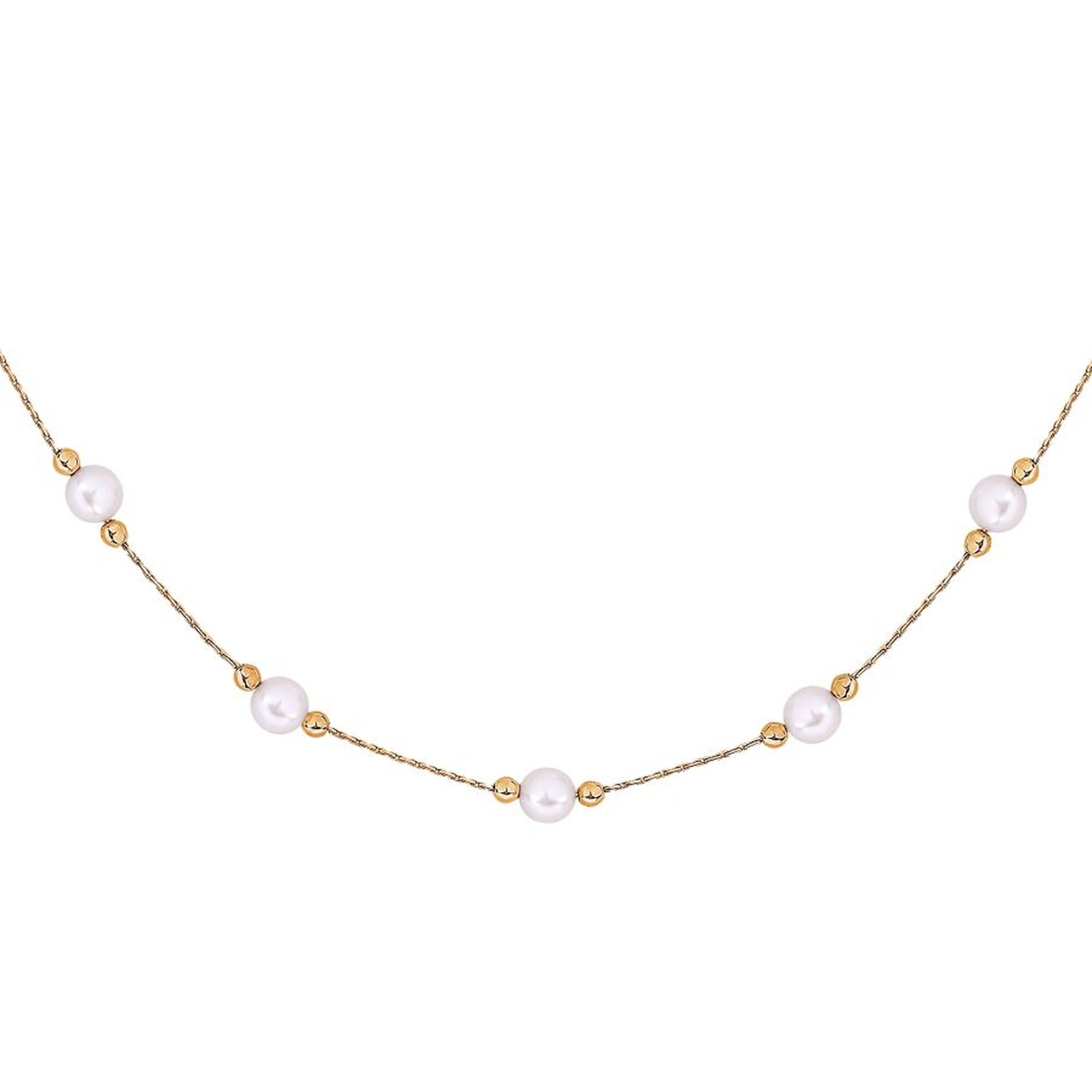 Колье, красное золото, 585 проба, жемчуг