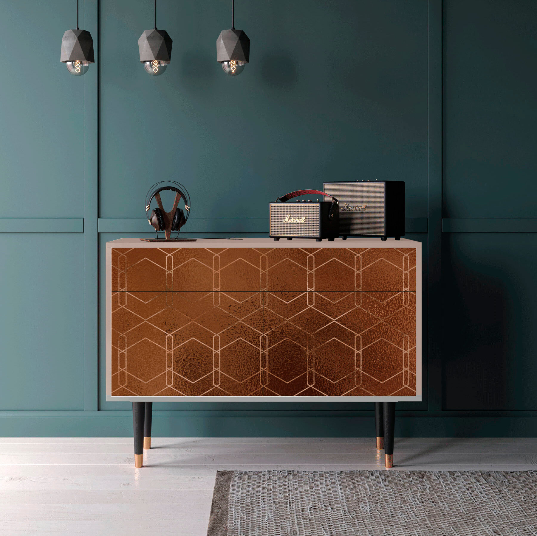 Комод - STORYZ - BS4 Chocolate Bar, Размер - 115 x 85 x 48 см, Цвет корпуса - Бежевый