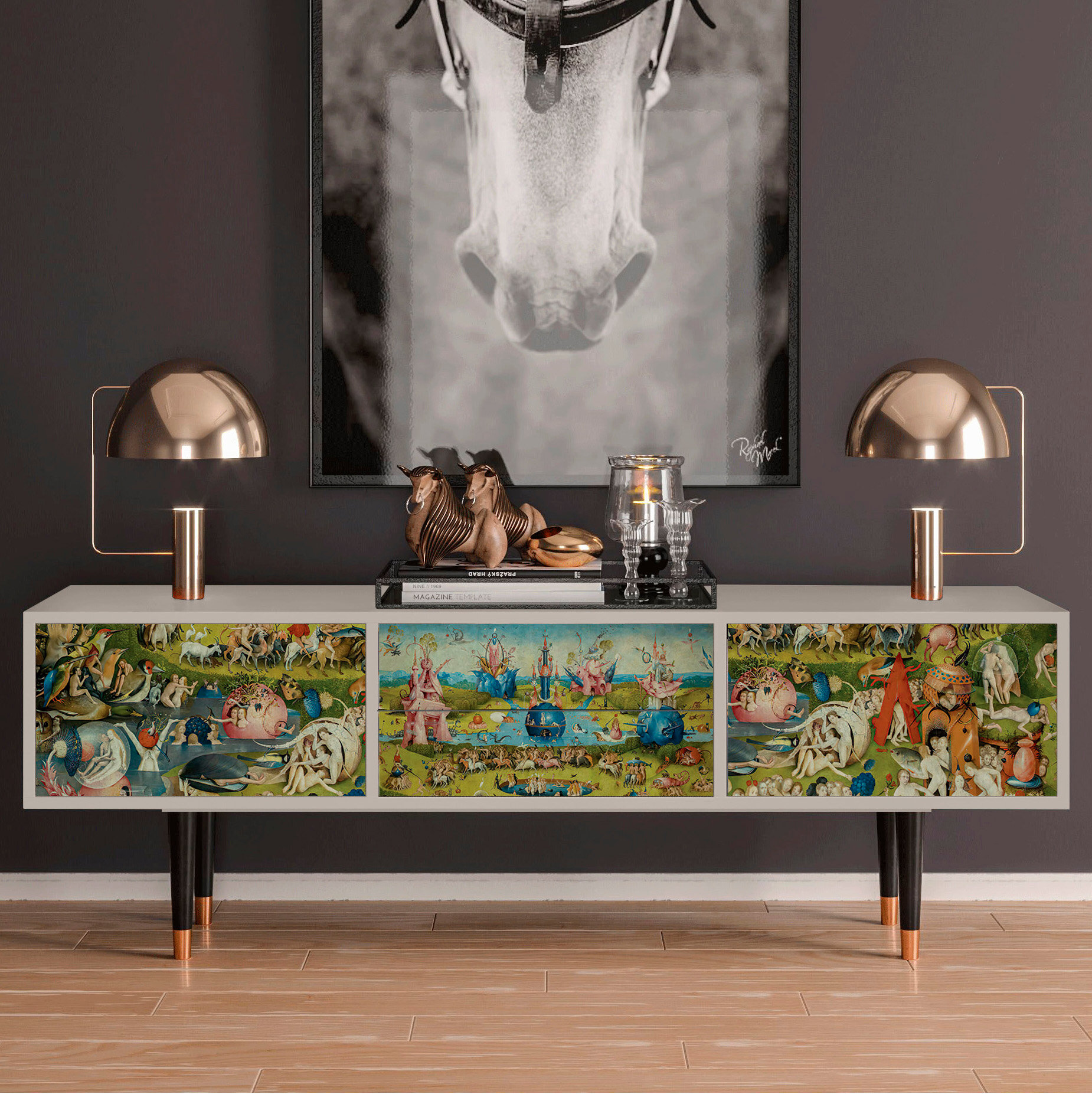 ТВ-Тумба - STORYZ - T4 The Garden by Hieronymus Bosch, Размер - 170 x 59 x 48 см, Цвет корпуса - , Сатин