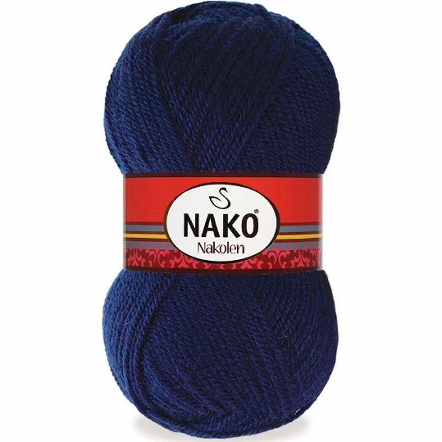 Пряжа Nako NAKOLEN 148 т. синий (5 мотков)