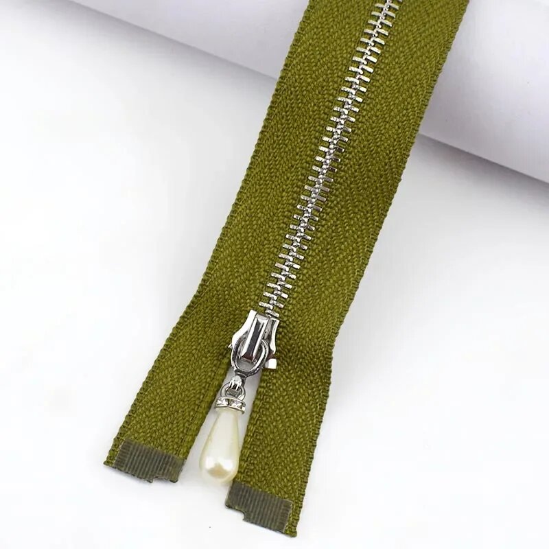 Металлические молнии Meetee 3 шт, 15-70 см ArmyGreenSilver, CloseEnd-No3-15cm
