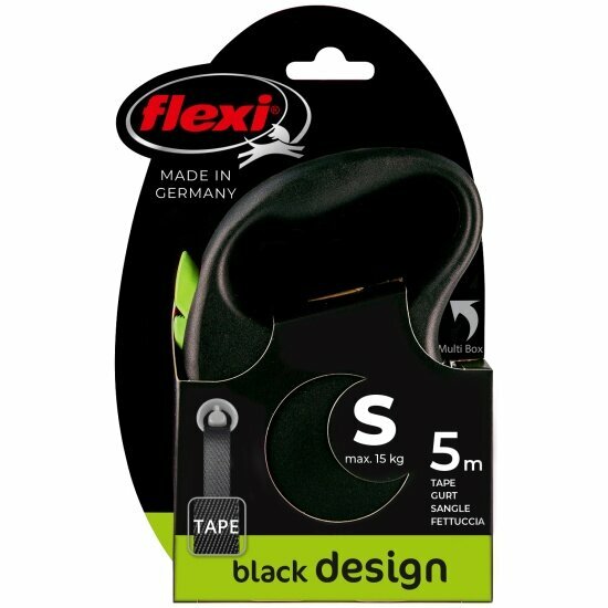Поводок-рулетка Flexi Design tape S, 5 м, 15 кг, зеленый