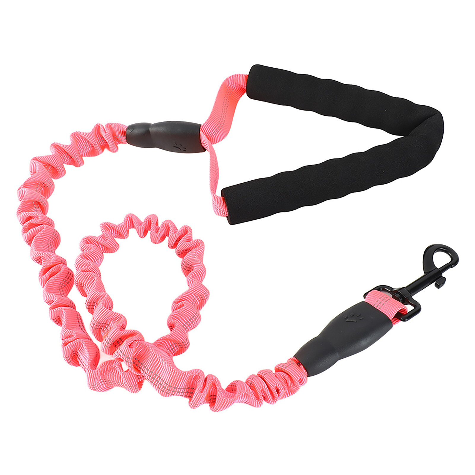 Прочный эластичный поводок для собак из веревки длиной 3,28 фута с удобной ручкой, для прогулок и тренировок (розовый).