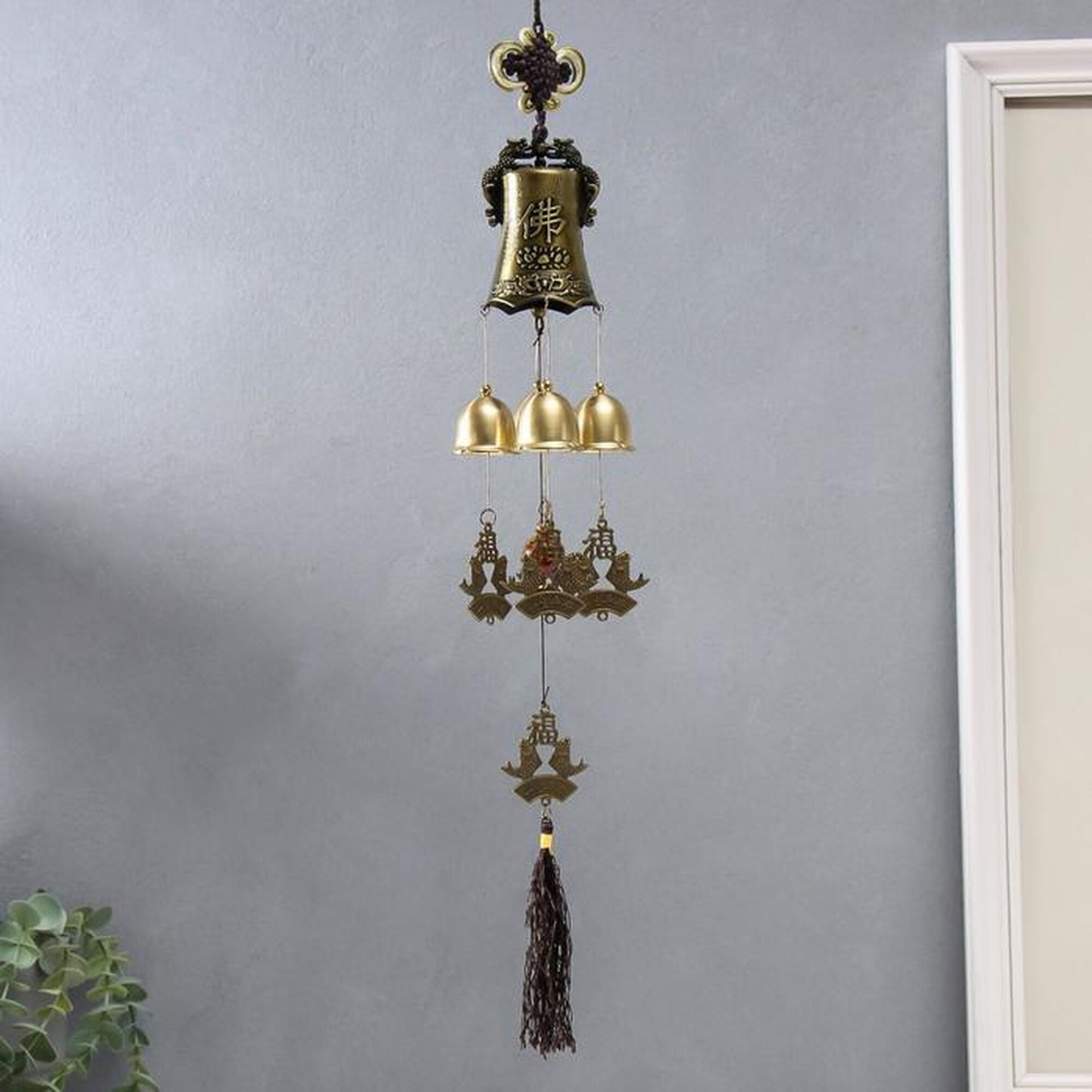 Музыка ветра Сима-ленд "Большой колокол", металл, текстиль, пластик, 60 см