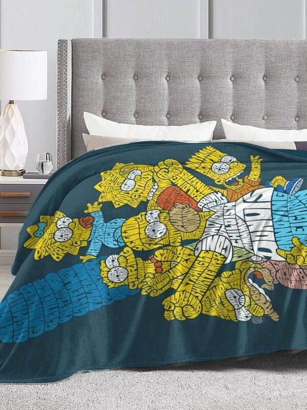 Плед The Simpsons Пледы Симпсоны Симпсон Homer Marge Bart Lisa Maggie