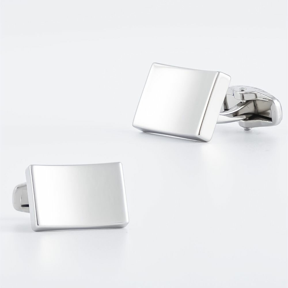 Новые гладкие квадратные манжетные кнопки из черного гальванического металла для мужчин, простые повседневные манжетные кнопки для экспорта