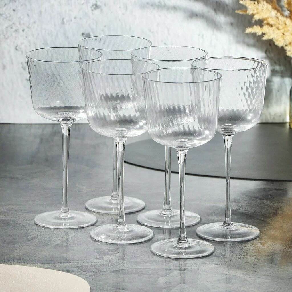 Бокалы для вина 6 шт подарочный набор фужеров, Вертикаль