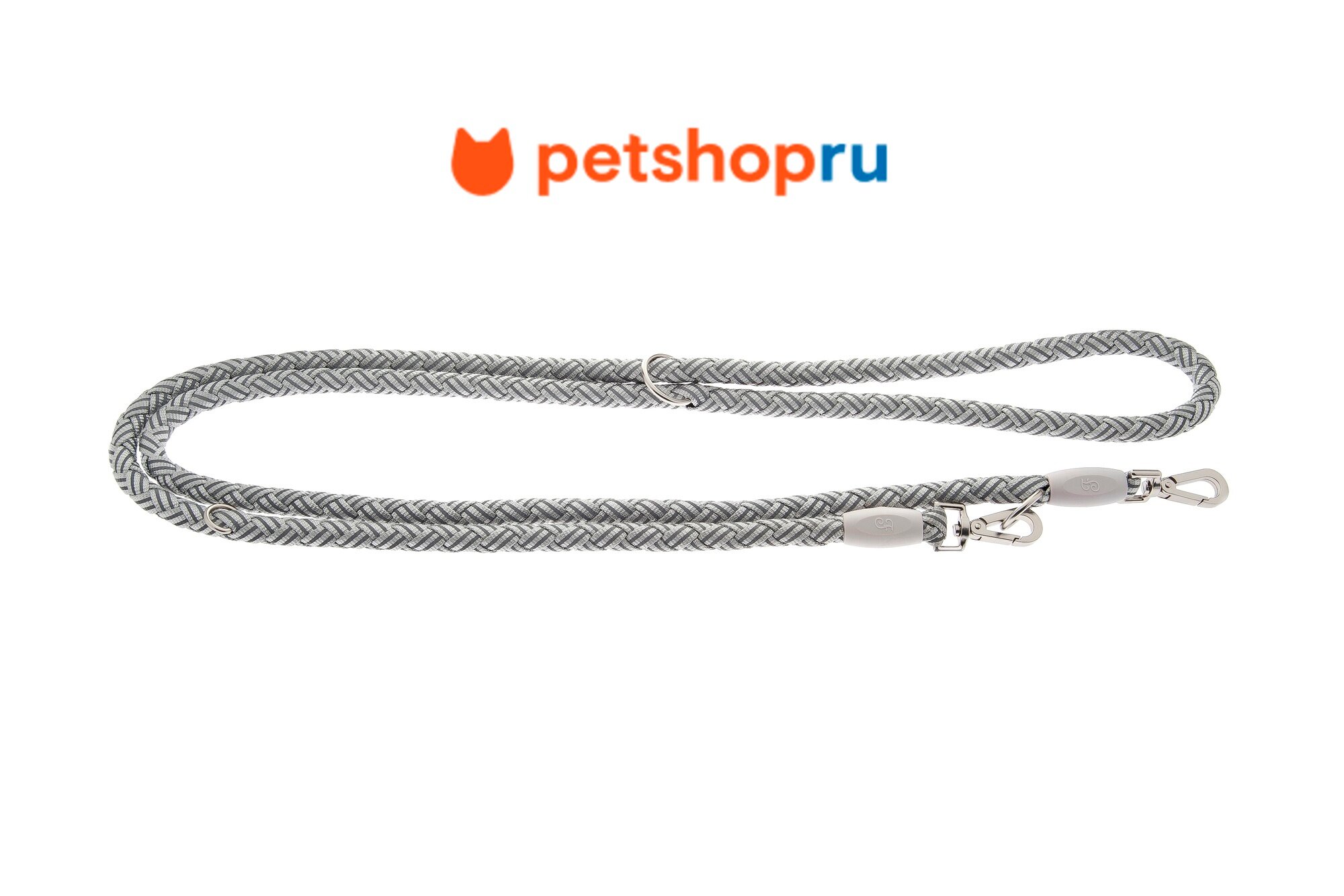 Ferribiella аксессуары Светоотражающий поводок "Нодо" для собак, 1,5 см х 2.5 м, серый