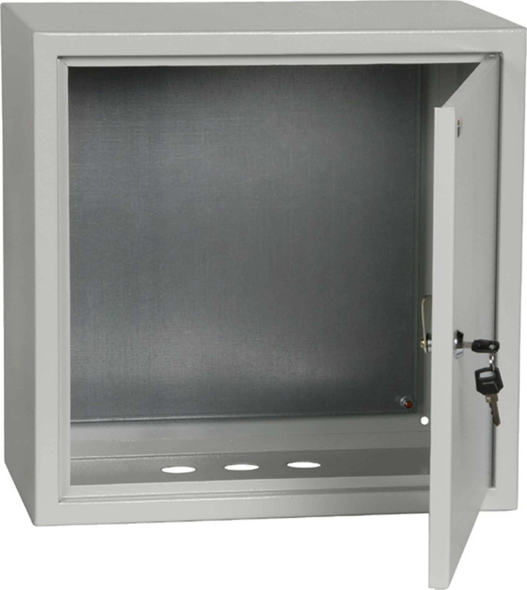 Корпус металлический IEK ЩМП-4.4.2-0, 400х400х250мм, серый, IP31, щит с монтажной панелью, замок с ключом