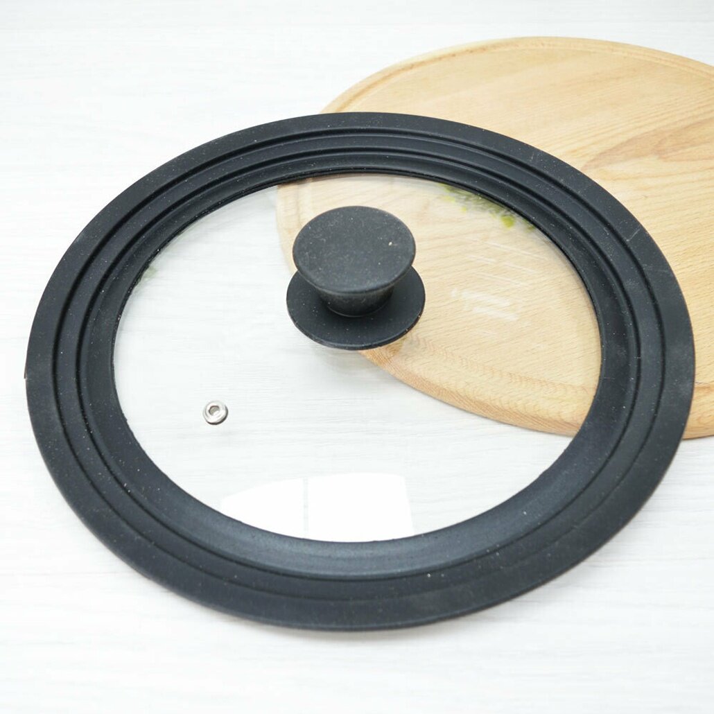 Крышка универсальная 22-26см, силиконовый ободок, жаропрочное стекло