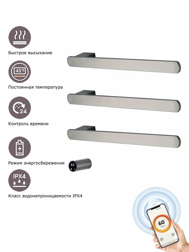 Sunnyscoco Полотенцесушитель Электрический 500мм 460мм форма E-образная (Фокстрот)