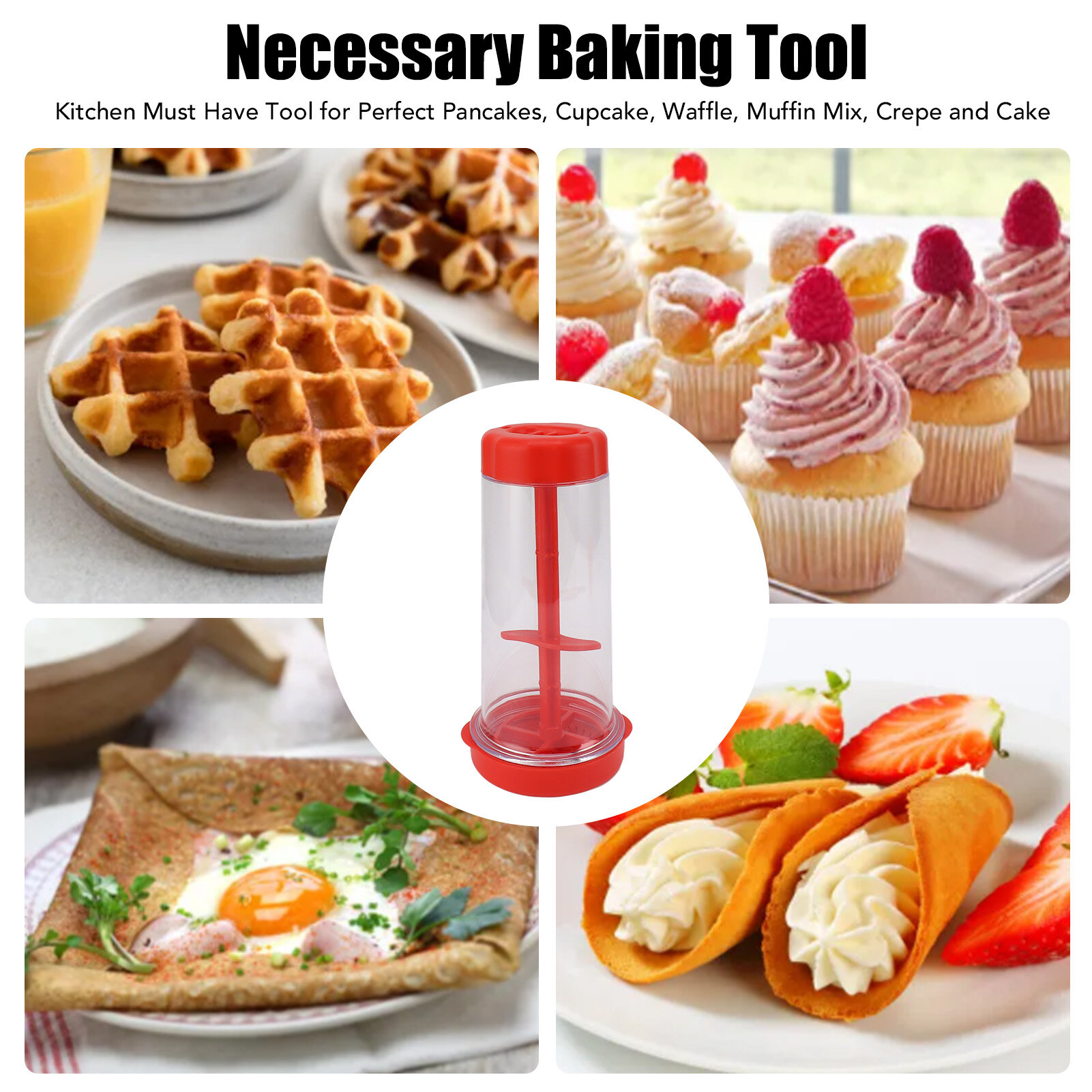 Диспенсер для теста для блинов, разделитель теста, кухонный необходимый инструмент для блинов, кексов, вафельных кексов, микс, креповый торт