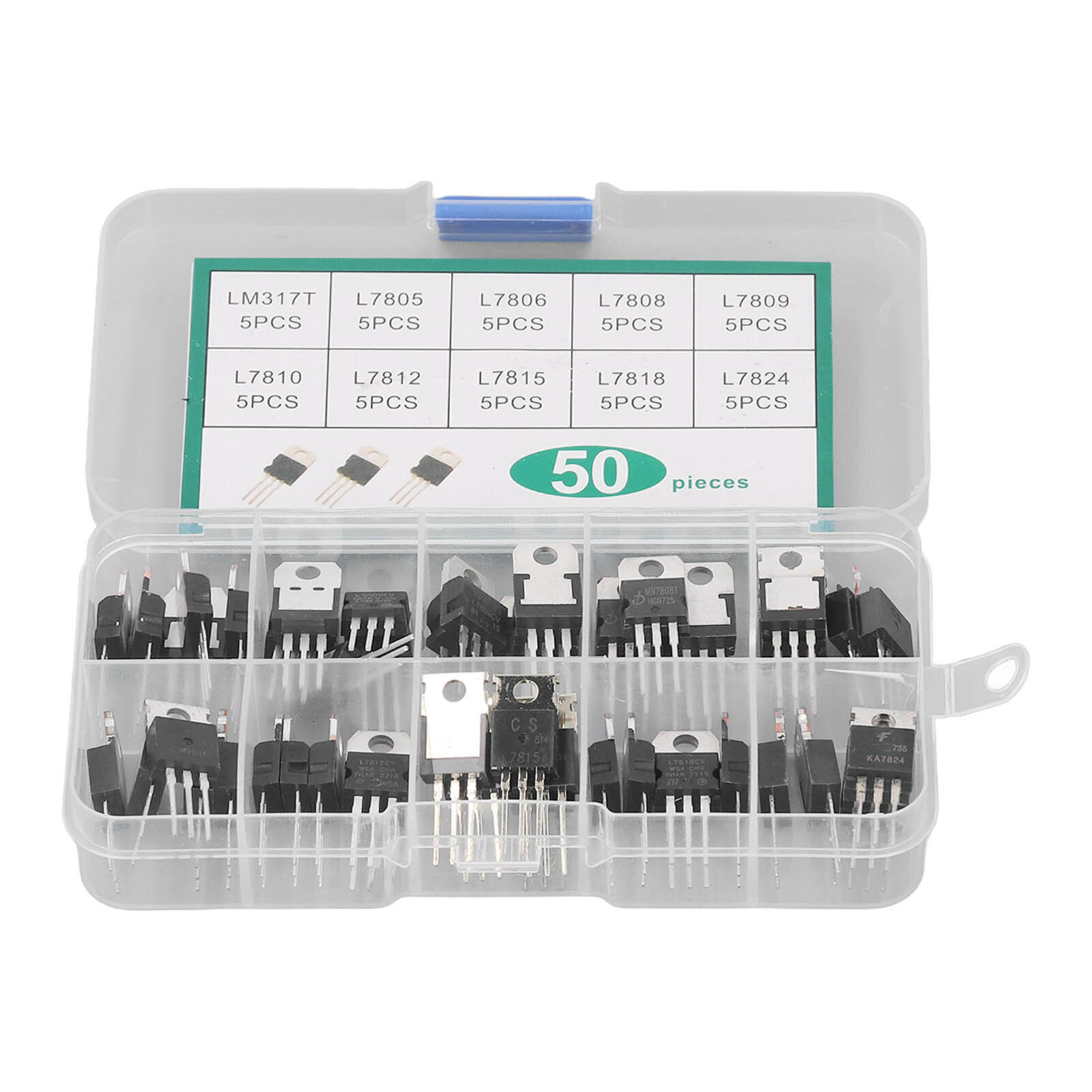 50pcs Transistor Kit до 220 Series LM317T L7805 L7806 L7808 L7809 L7810 L7812 L7815 L7818 L7824 10