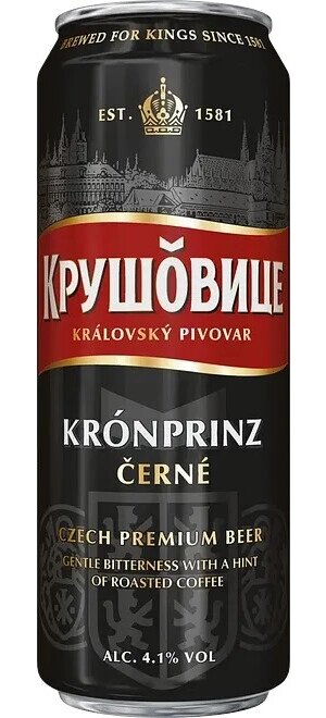 Пиво "Krusovice" Kronprinz Cerne (Russia), in can, 430 мл