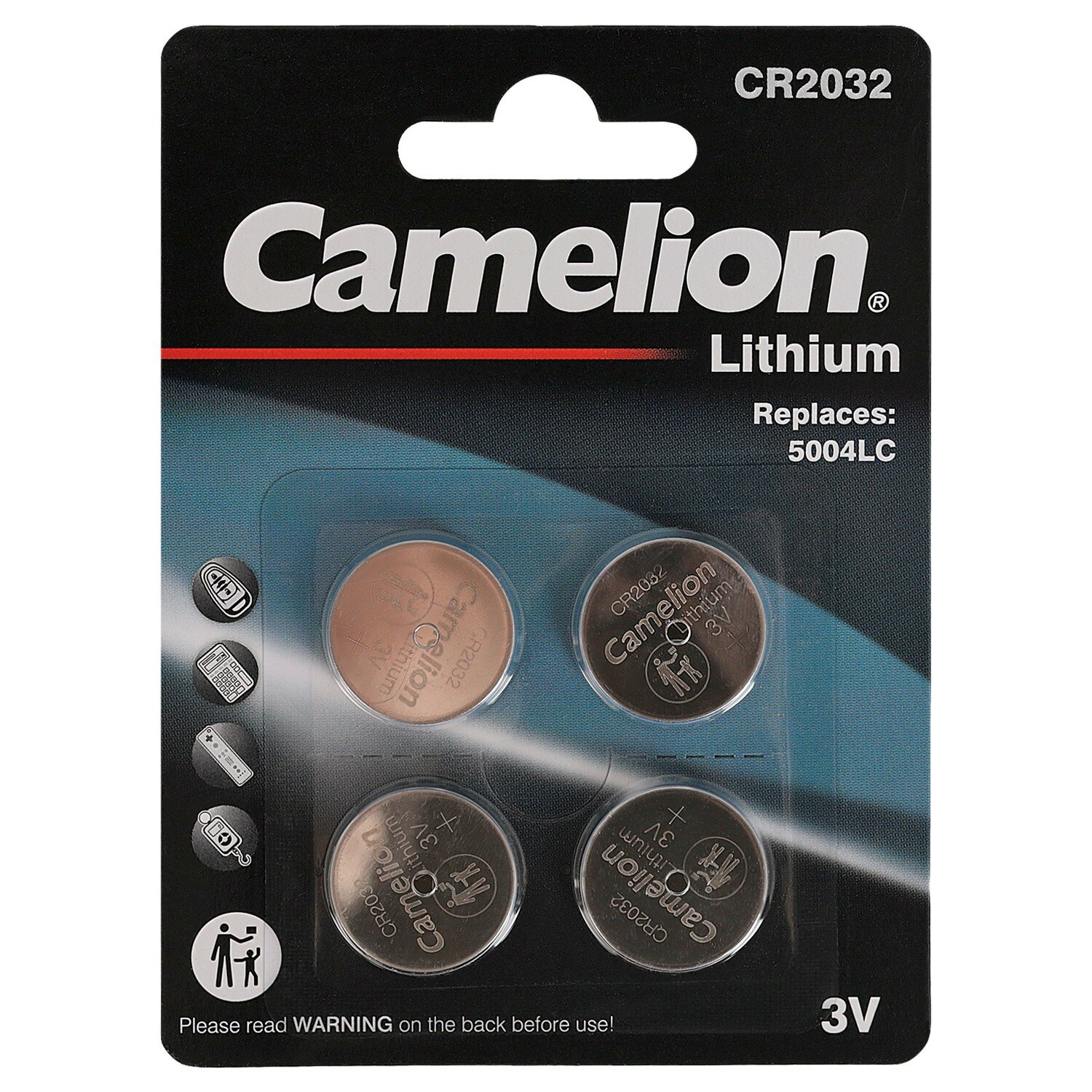 Camelion CR2032 BL-4 литиевые батарейки 3 В, 4 шт в упаковке для часов и пультов