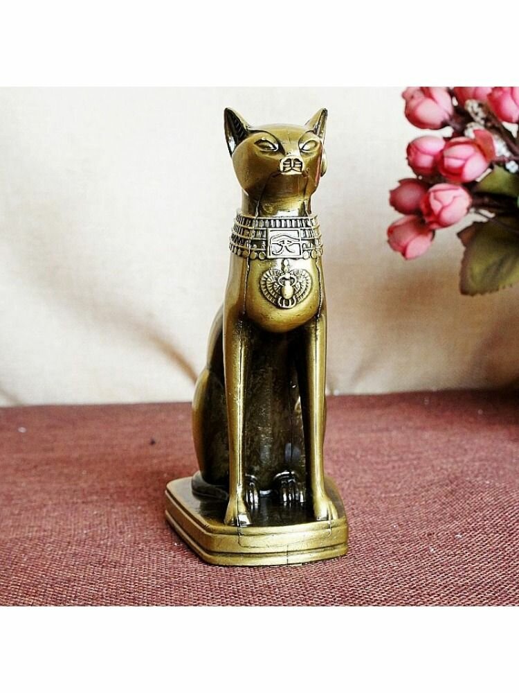 Металлическая статуя египетской кошки,15CM