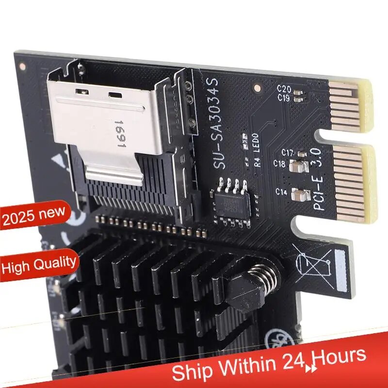 PCIE Riser Card SATA3.0 6 Гбит/с для Chia Mini