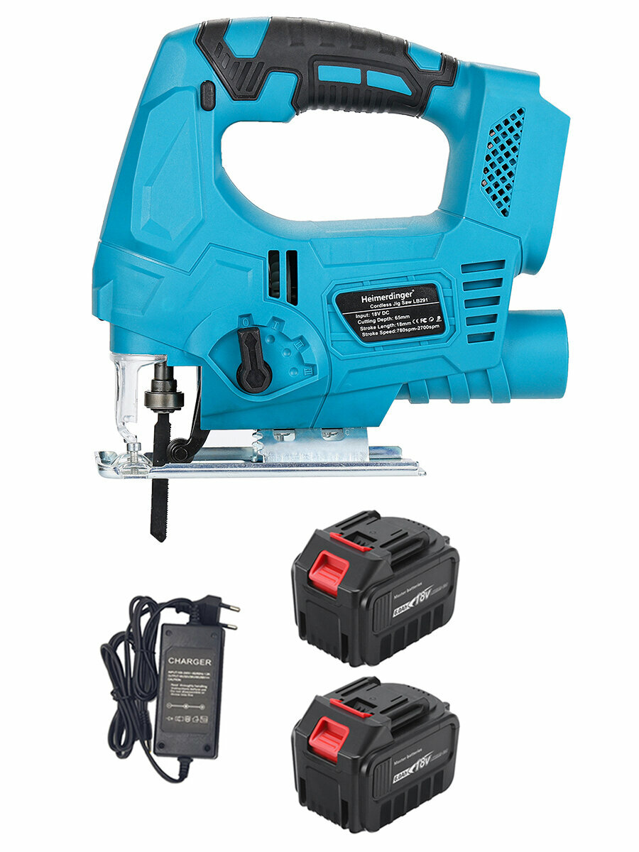 Аккумуляторный электрический лобзик Heimerdinger LB291 18 В, 2х6 А·ч Li-Ion