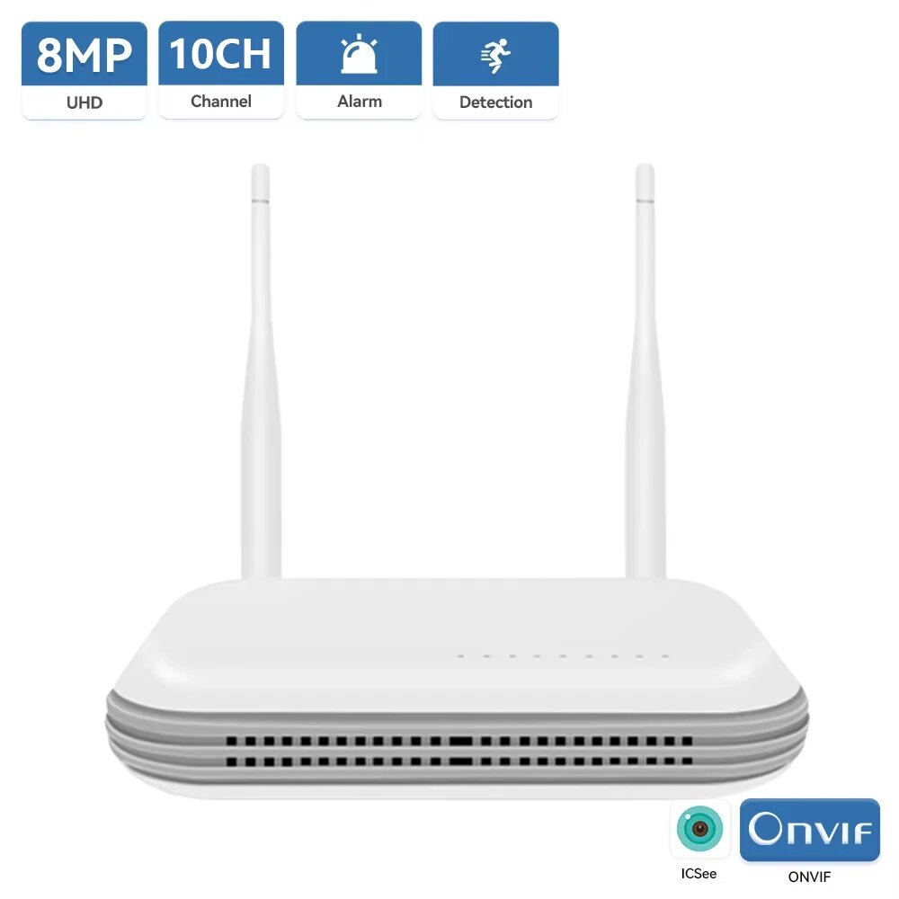 HAMROLTE Беспроводной сетевой видеорегистратор 10CH 5MP 5CH 8MP EU Plug, 1T