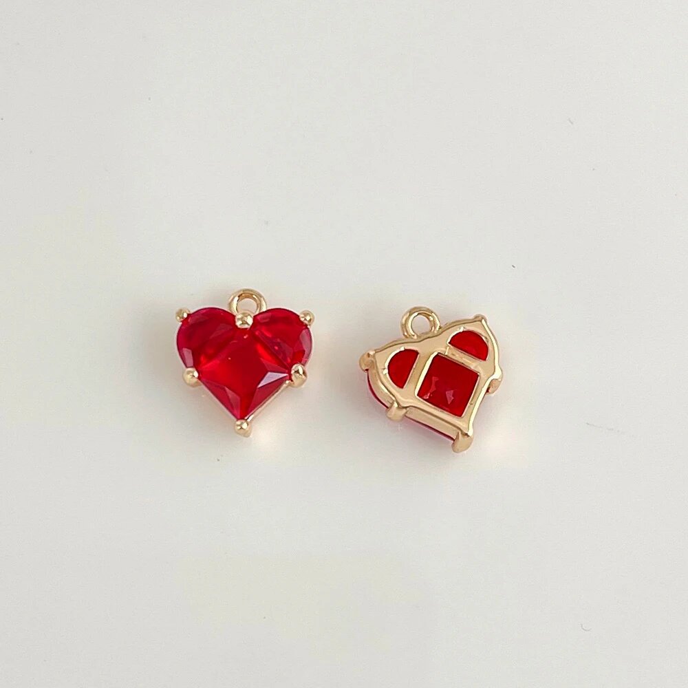 Подвески сердечки Gold Red, 20 шт.