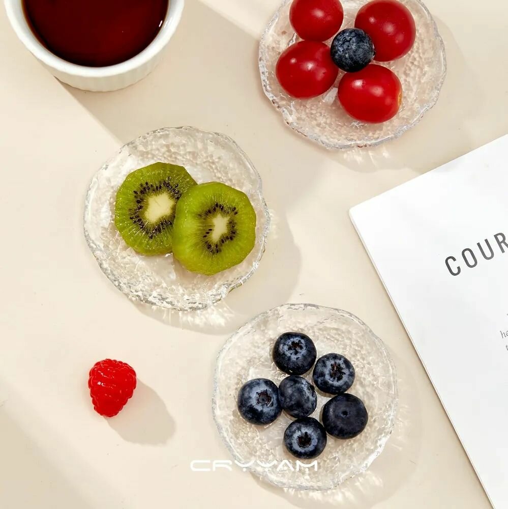 Блюдце 8 см 2 шт прозрачный