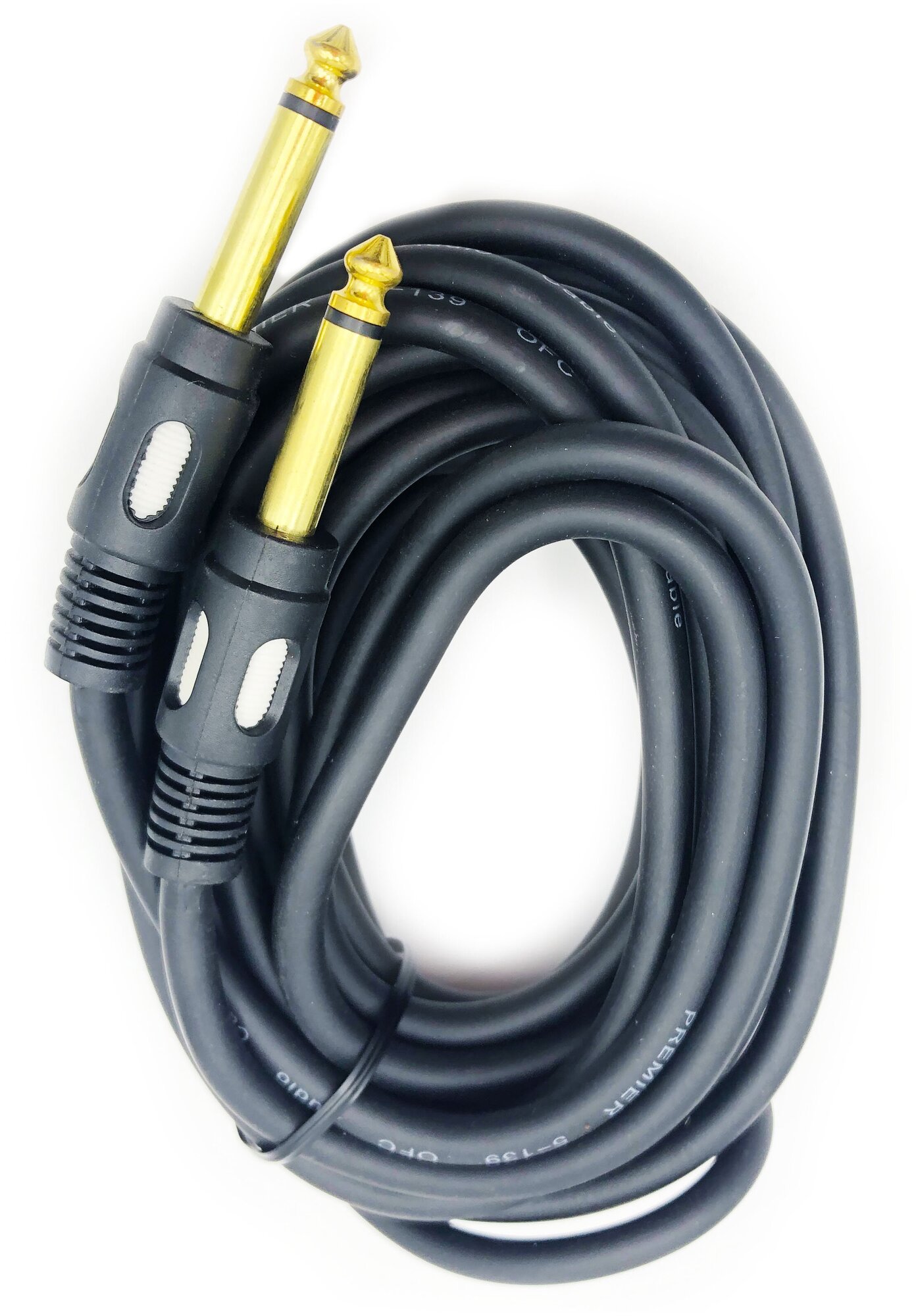 Шнур 6.35мм штекер моно - 6.35мм штекер моно "позолоченный" OD7.0мм 5.0метра