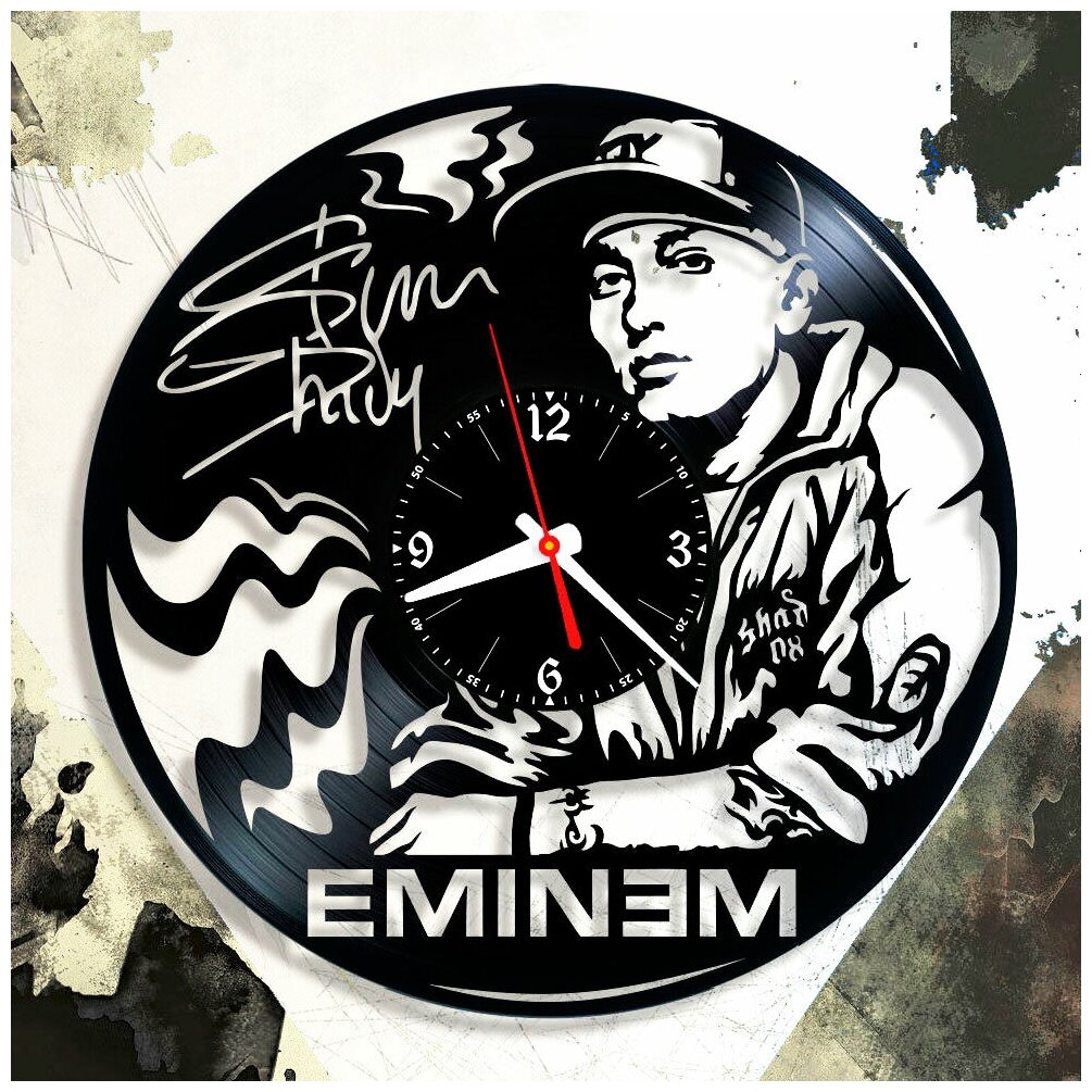 Eminem — часы из виниловой пластинки (c) VinylLab, диаметр 30 см