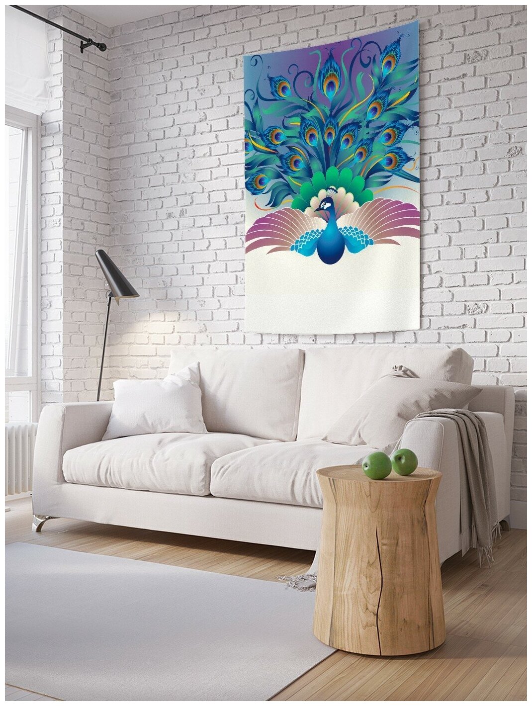 Фотопанно на стену вертикальный из ткани постер 100х150 "Сказочная Жар-птица", JoyArty