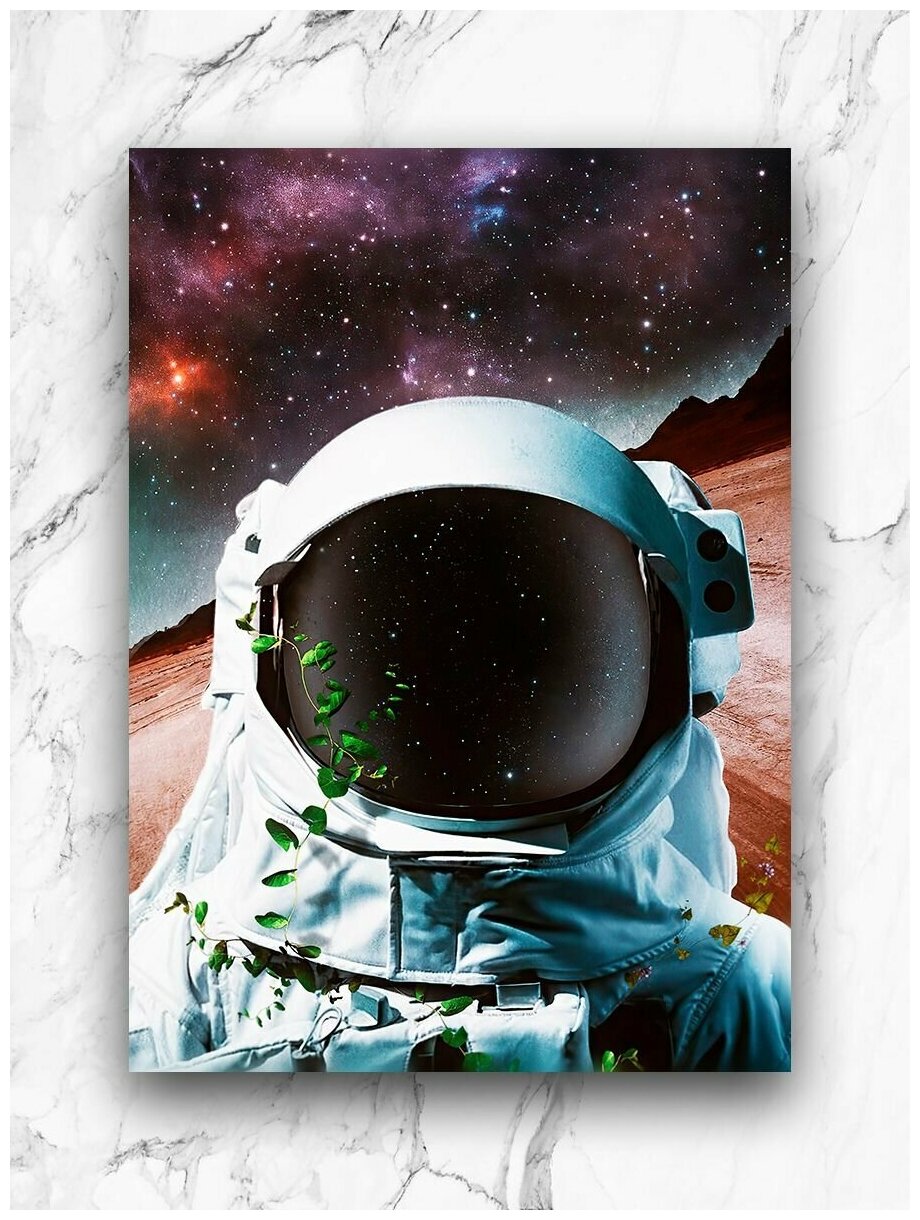 Картина для интерьера на холсте 30х40 см / Космонавт