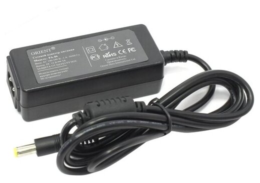 Адаптер питания на 12в 3.0А 36Вт 220в Orient PA-06 - кабель AC 0.9м/DC 0.9м штекер 5.5*2.1*9.5мм чёрный