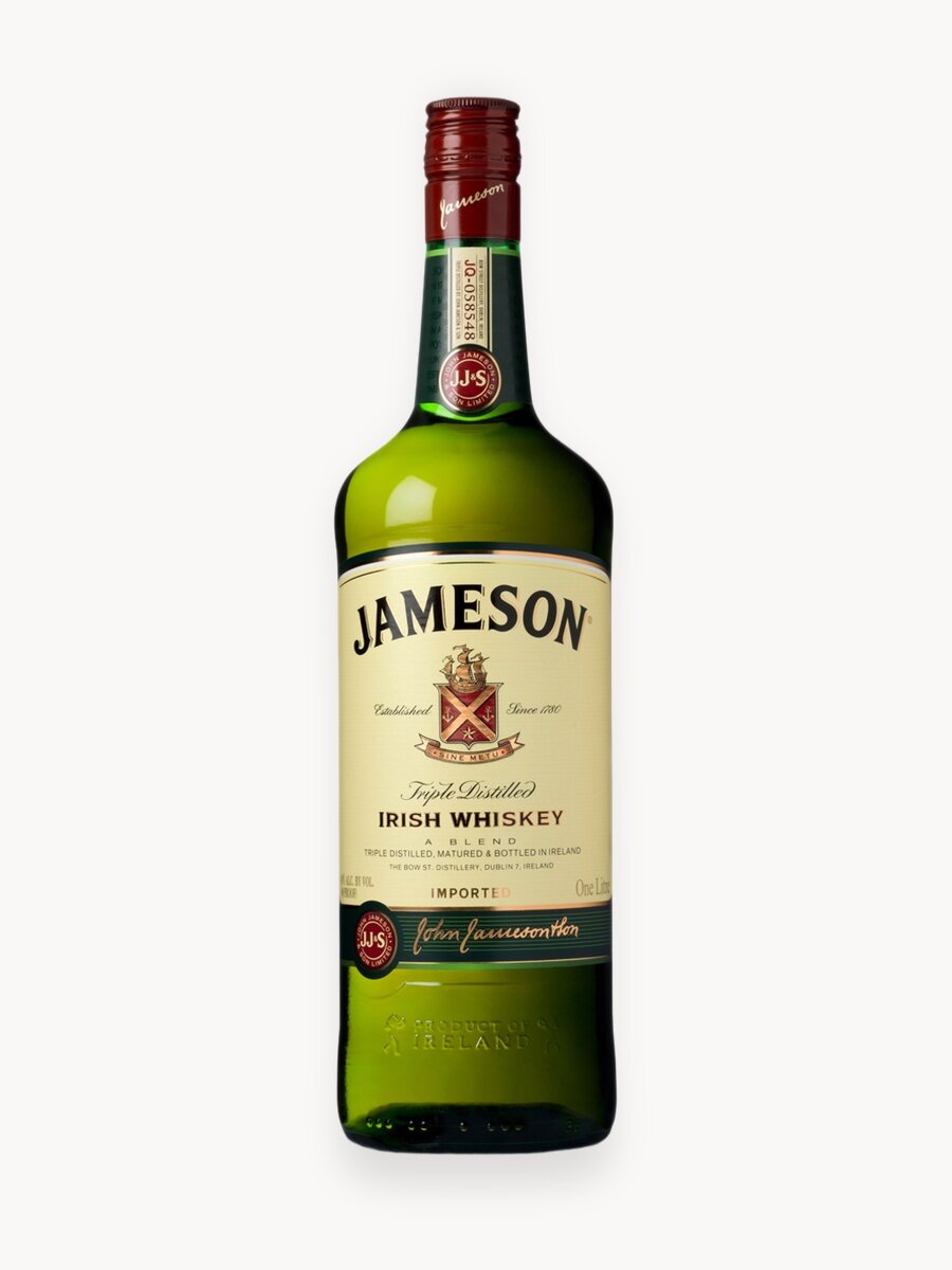 Виски Jameson Irish Whiskey, 1 литр, купажированный, Ирландия