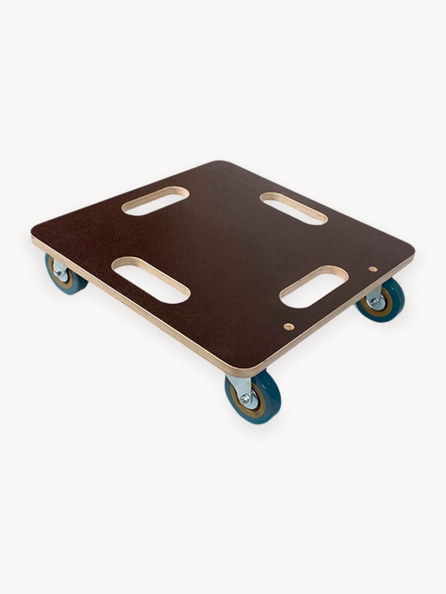 Тележка на колесах грузовая, платформенная, деревянная 40-40 см, D-75, нагрузка до 200 кг + веревка 2 м