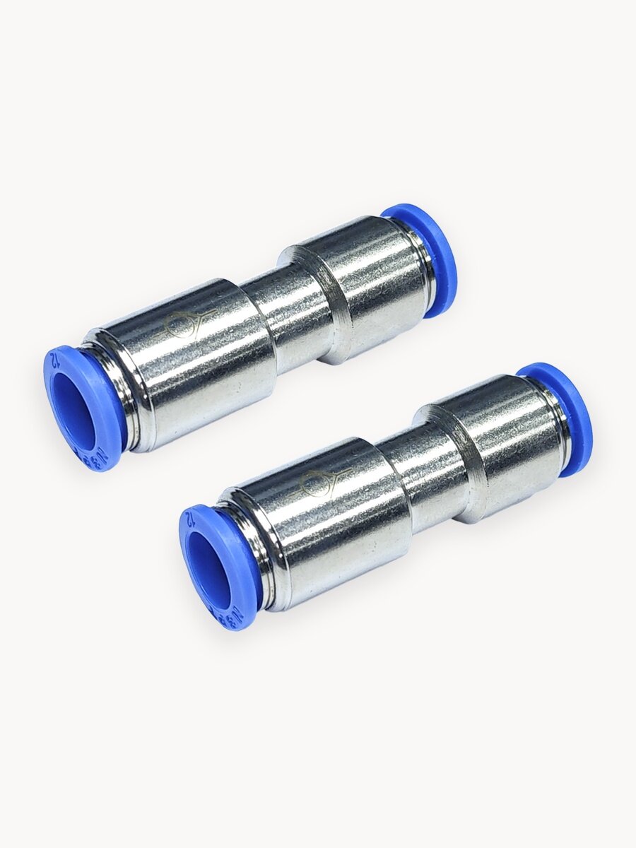 Обратный клапан латунный цанговый CVPU 12мм, Пневматический клапан NBPT, Набор 2шт