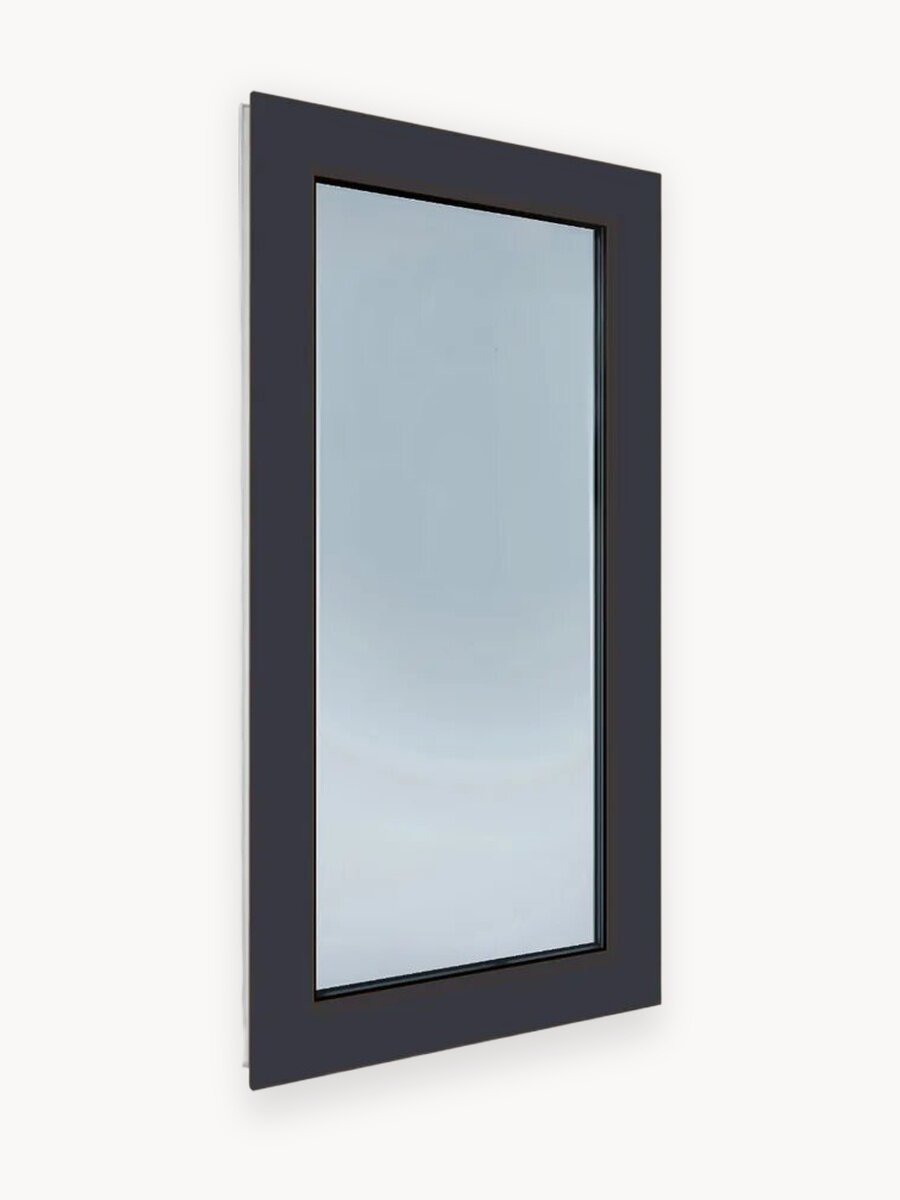 Окно ПВХ "Пластиковое окно", 70x100 см, глухое, серое, однокамерный стеклопакет