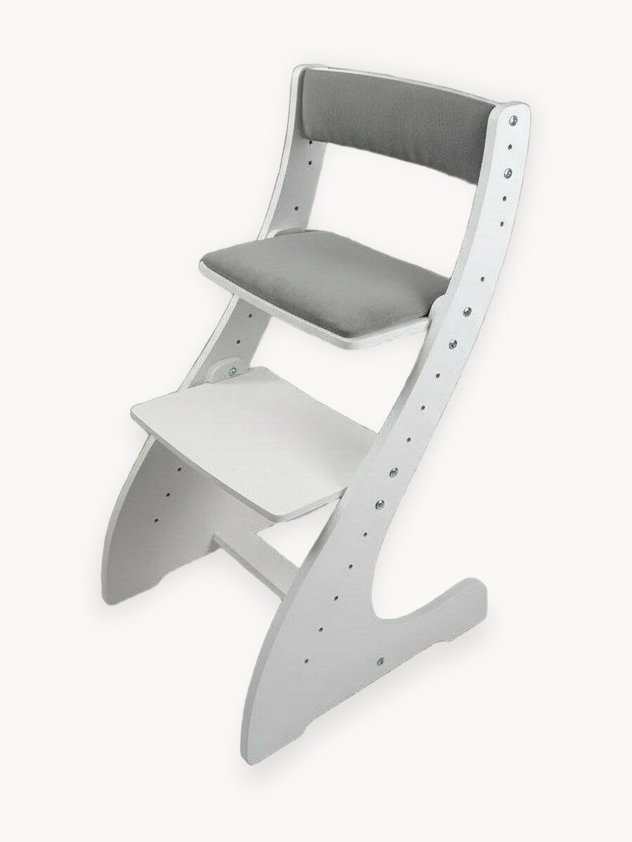 Растущий стул Klikkin, для детей, с мягким сиденьем, белый/серый