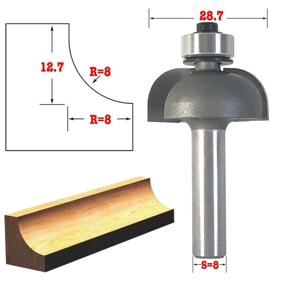 Фреза галтельная (нижн. подш.) R-8 D-28.7x12.7x44.7 S-8 Millcut 121808