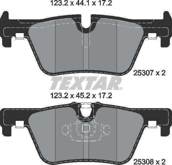 Колодки задние с противошумной пластиной q+ bmw f20/f30 2010-> textar 2530701
